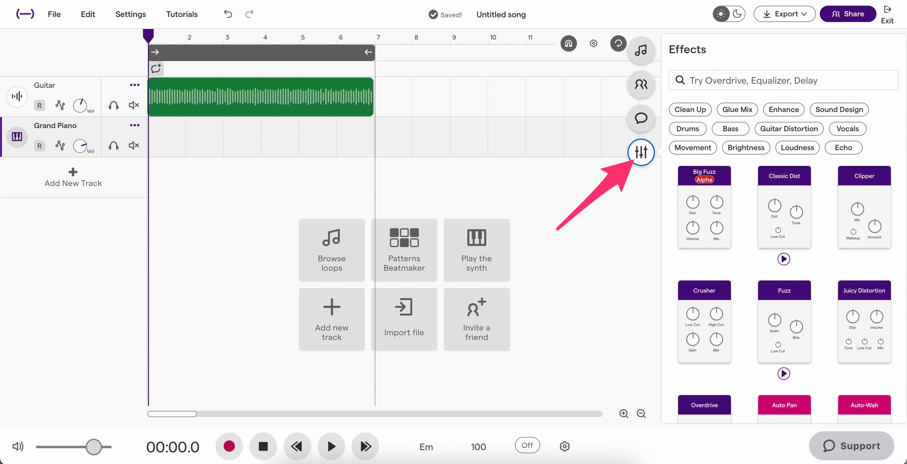 Add effects – Soundtrap Support