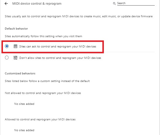 Enable MIDI access on Chrome browser – Soundtrap Support
