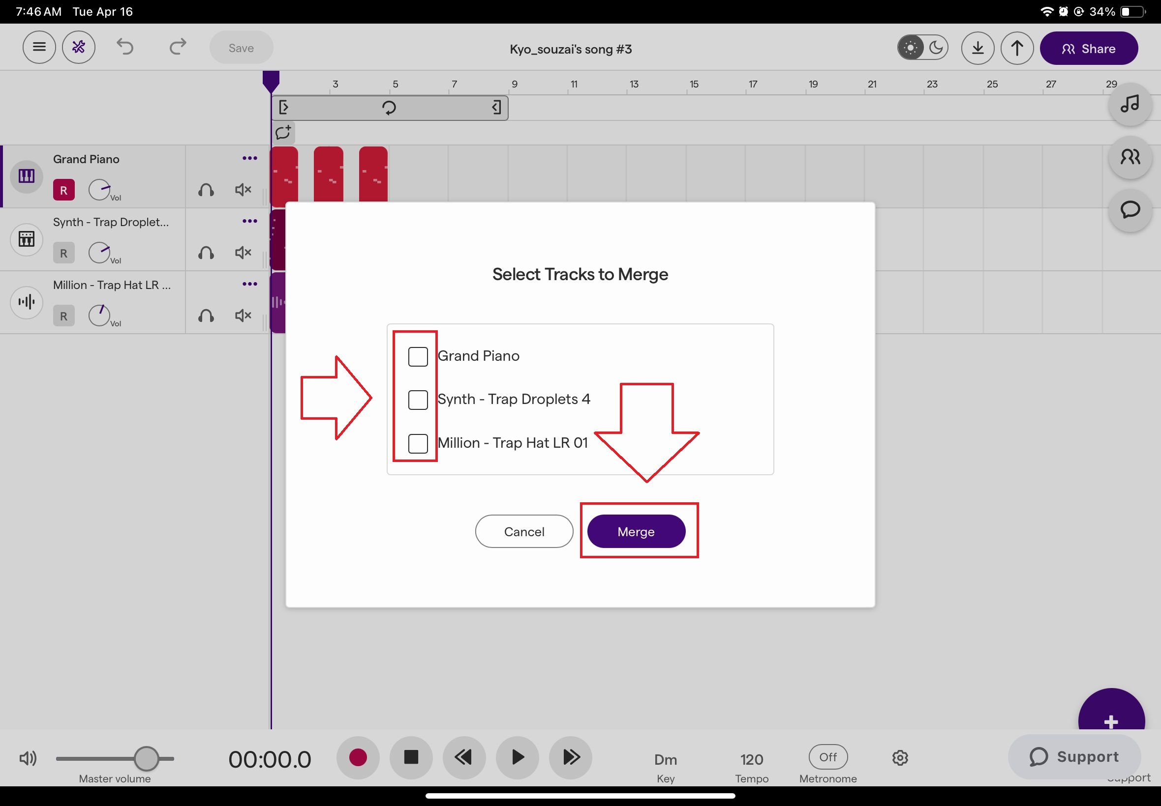 Soundtrap app - how to merge tracks – Soundtrap Support