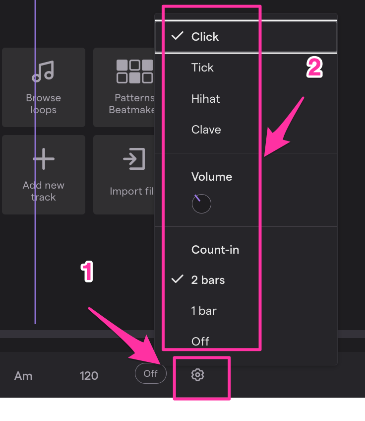 Change metronome settings – Soundtrap Support