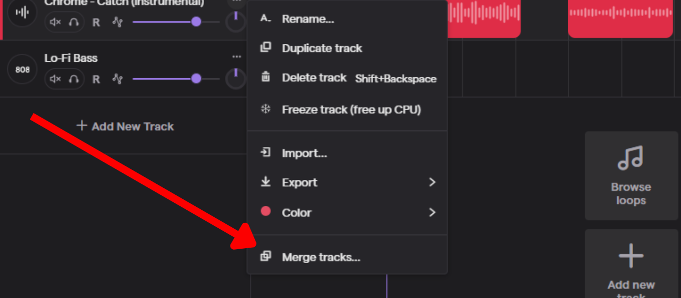 Merging audio regions – Soundtrap Support