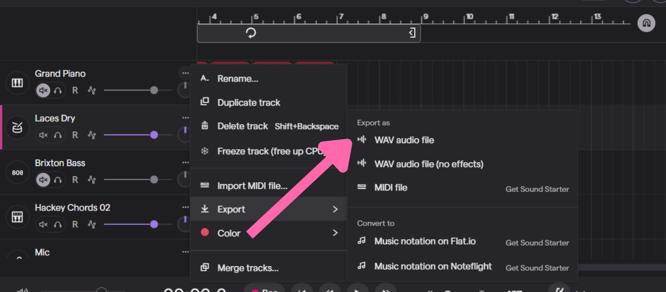 Export tracks – Soundtrap Support