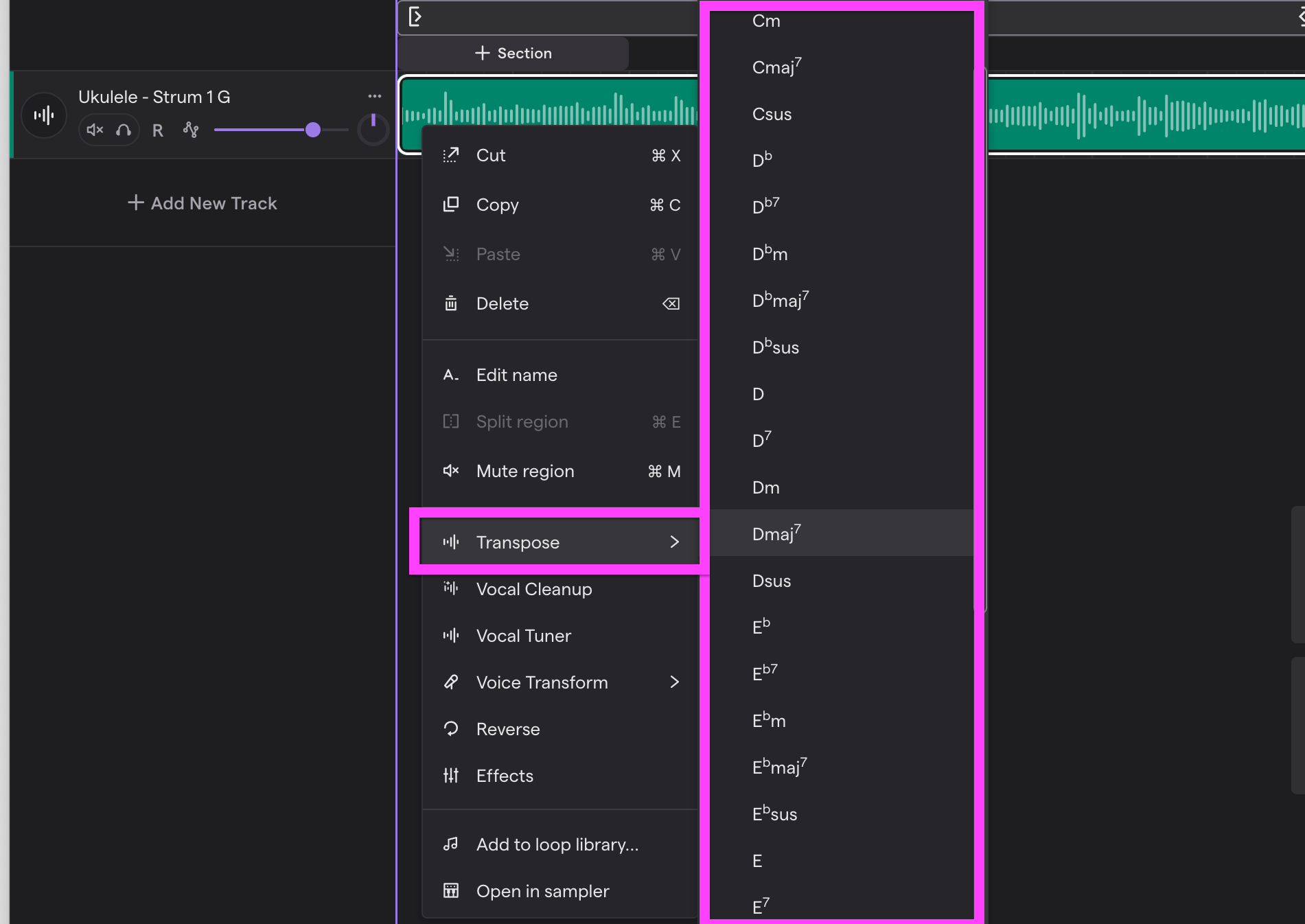 Change Pitch and Transpose – Soundtrap Support