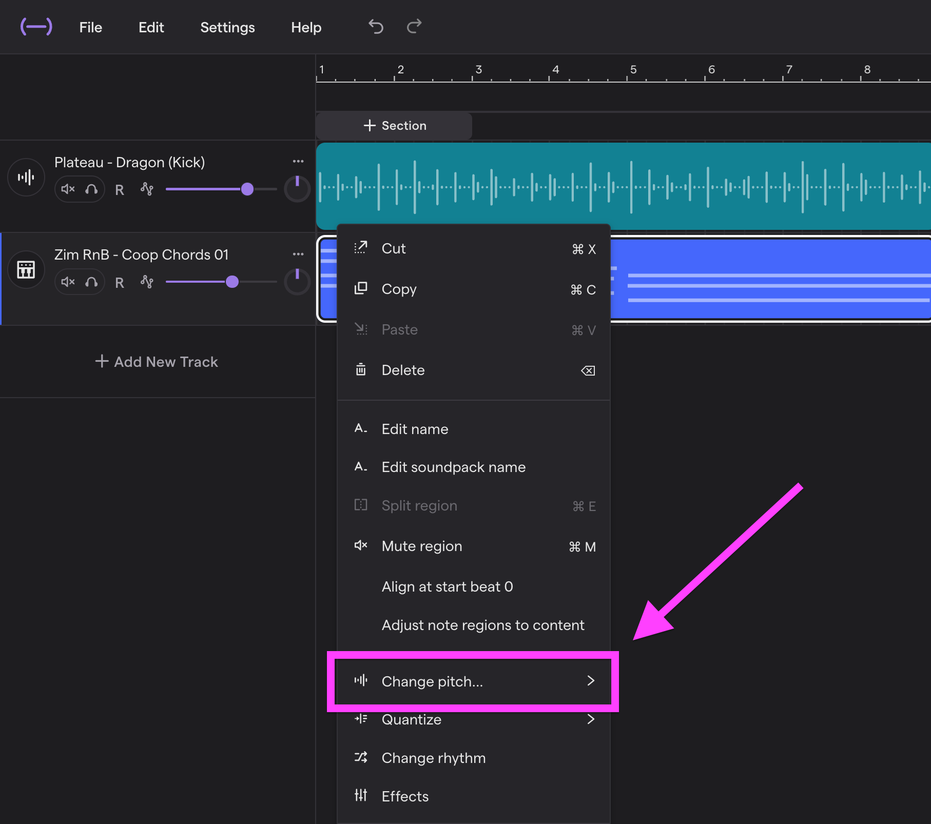 Change Pitch and Transpose – Soundtrap Support