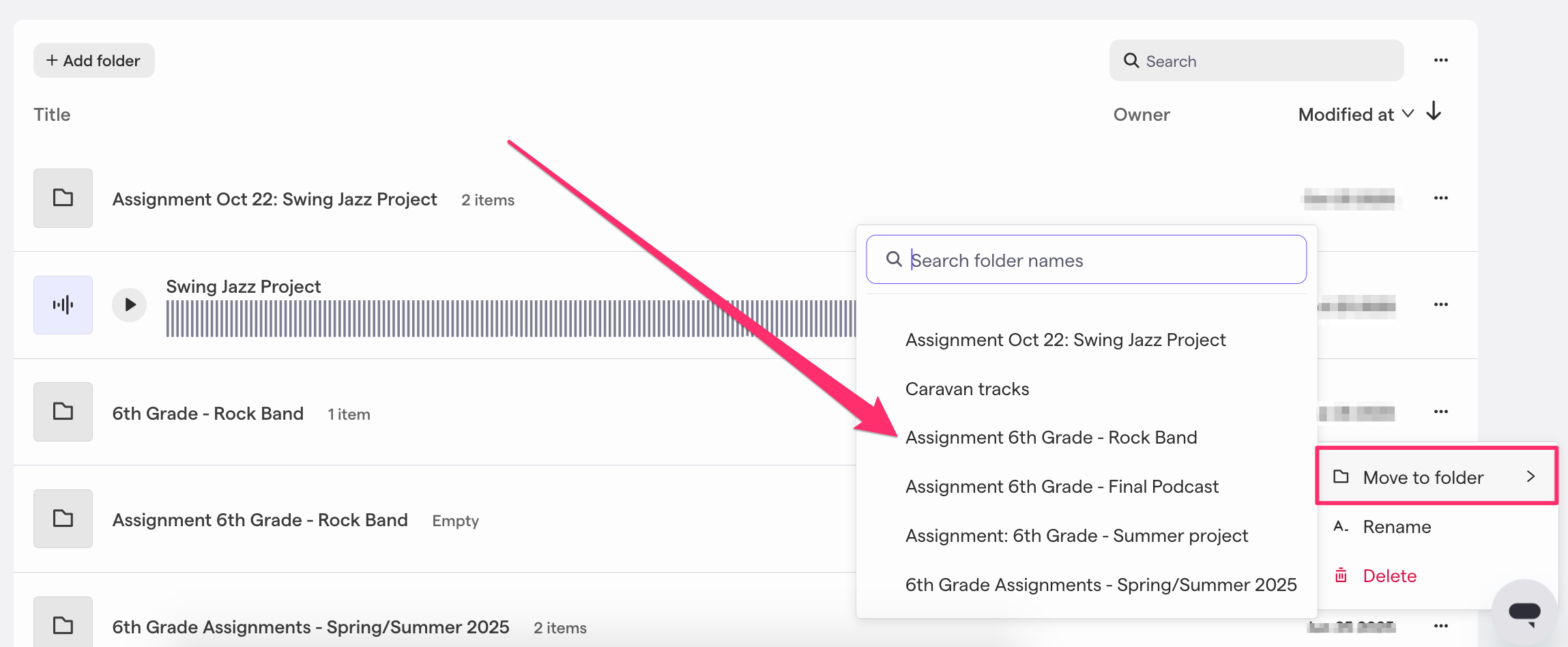 Creating Subfolders and Assignment within a Folder – Soundtrap Support
